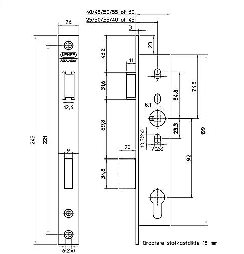 Nemef 9600 Euro Sashlock | ELS Direct - East London Security